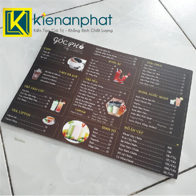 Menu in pp cán format giá rẻ tại quận Bình Thạnh, tpHCM - Kienanphat.net