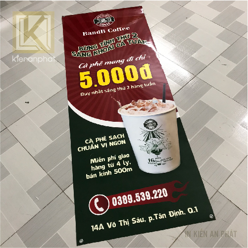 Standee trà sữa, cafe, cửa hàng thực phẩm in ở đâu? - In Kiến An Phát