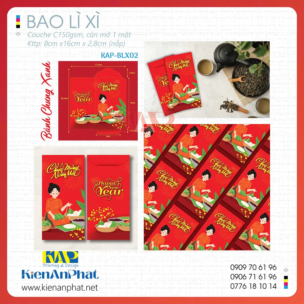 Mẫu Bao Lì Xì Tết Chào Xuân Bính Ngọ 2026 Độc Quyền - In Kiến An Phát